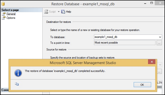 How To Restore a Microsoft SQL Database Backup Using SQL Server Management Studio - Diadem ...